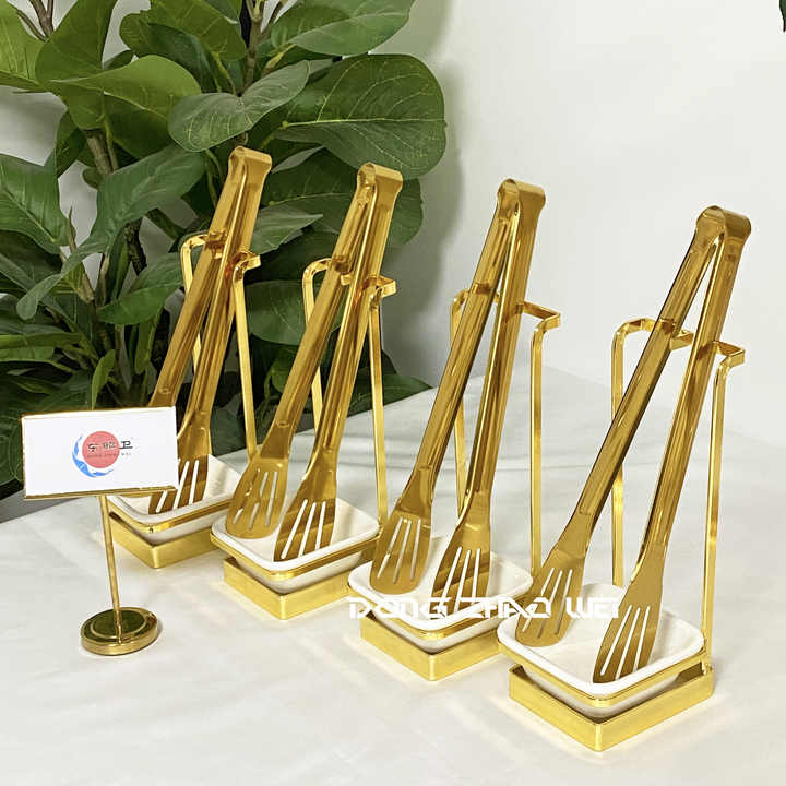 5 Star Luxury Buffet Serving Set: Stainless Steel Soup Ladle, Food Clip ...