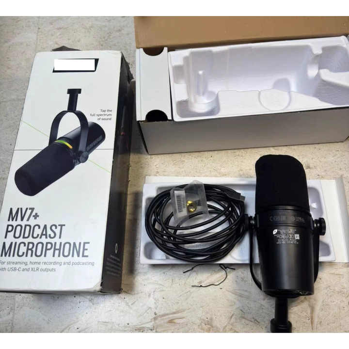 MV7+ Podcast Dynamic Microphone Digital Pop Filter, Reverb Effects for ...