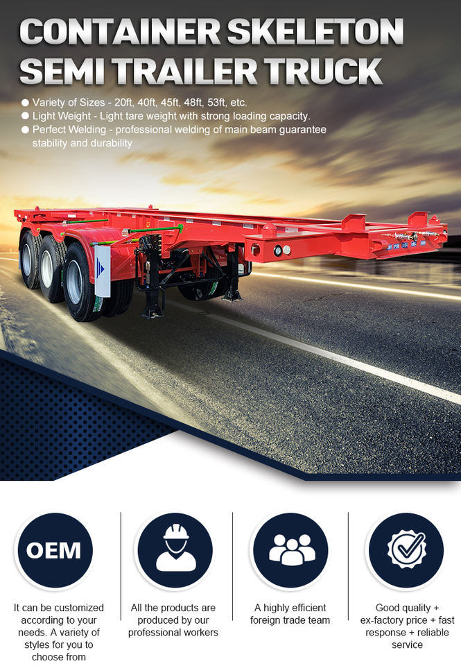 3 Axles Superlink Container Semi Trailer 40ft Chassis Skeleton ...