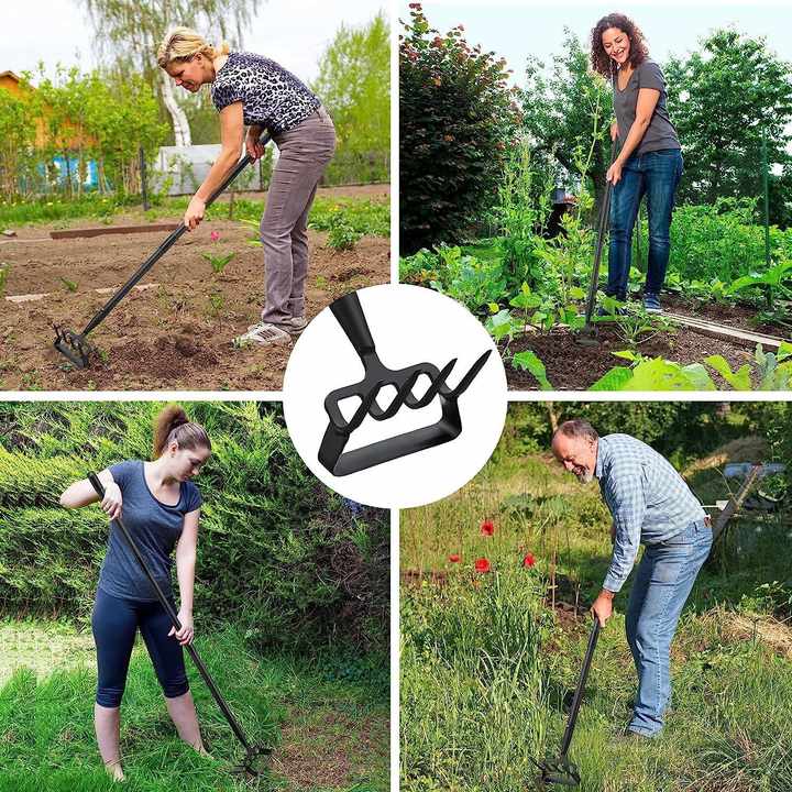 Adjustable Garden Hoe with Extended Handle for Weeding Hoeing Loose ...
