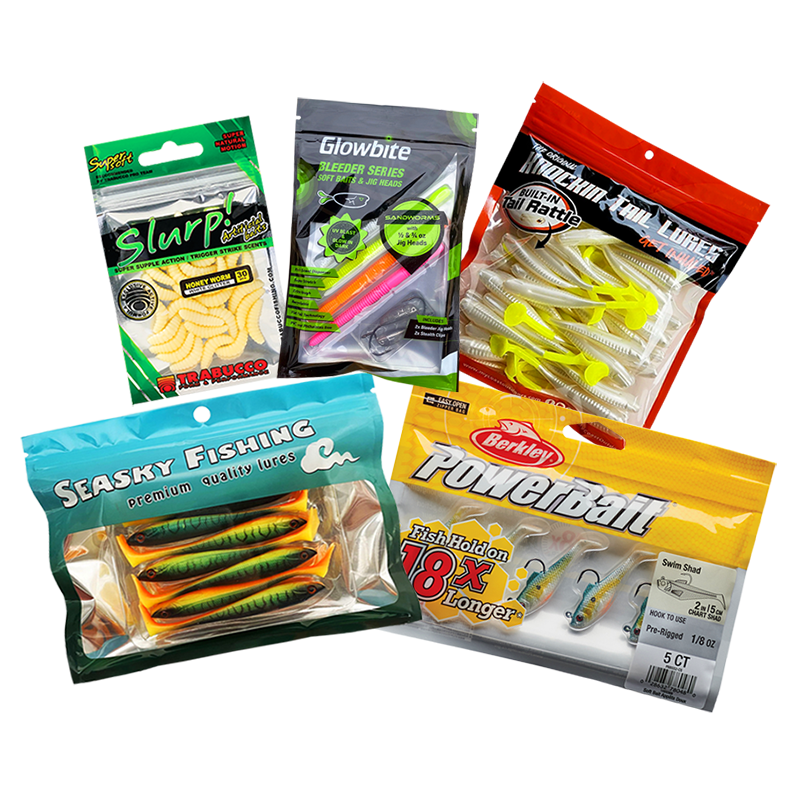 Customized Soft Plastic Fishing Lure Packaging Bags
