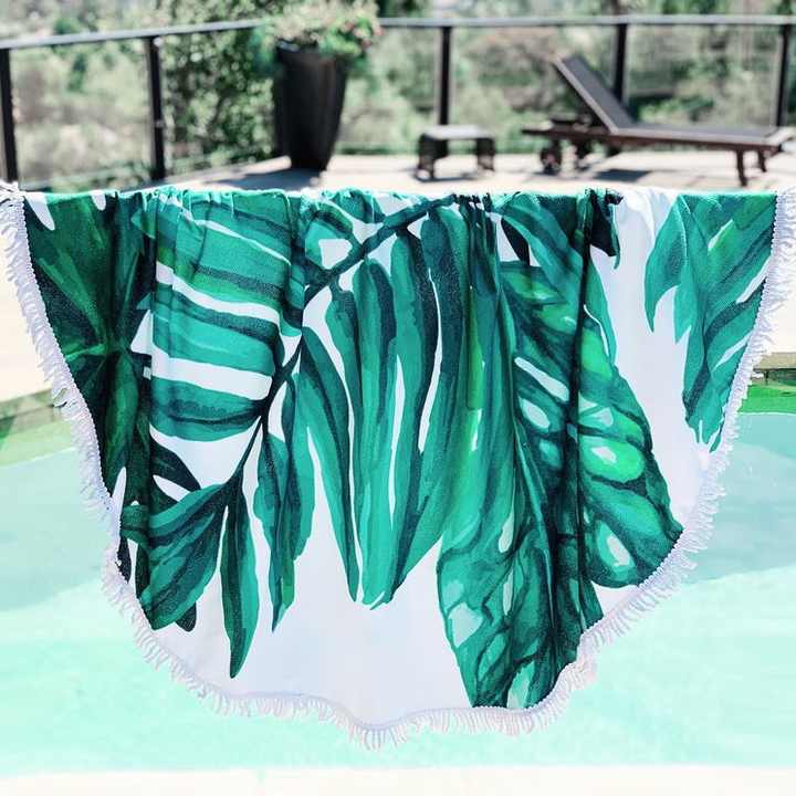 Tropical Microfiber Beach Towels - Quick-Dry & Customizable