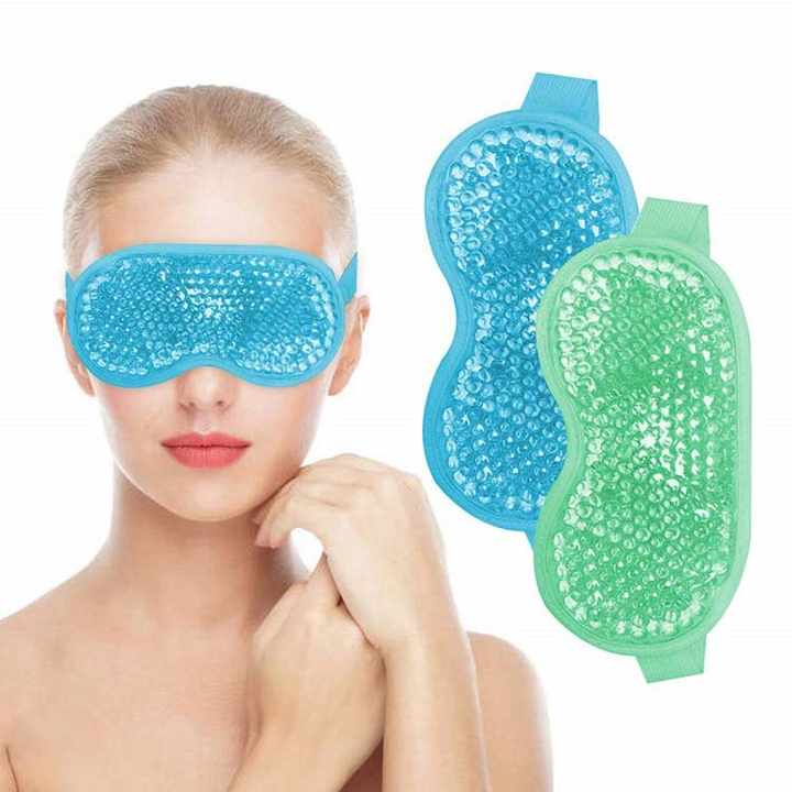 Hot Cold Therapy Sleep Mask for Headache Gel Beads Ice Eye Mask Silk ...