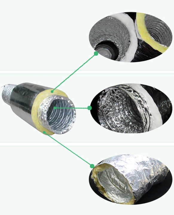 Hvac System Fireproof Insulated Flexible Duct Venting Pipe