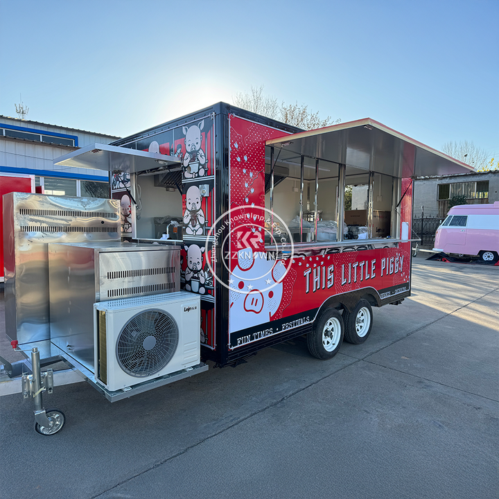 OEM Fast Food Cart Lunch Truck Mobile Food Trailer Fully Equipped