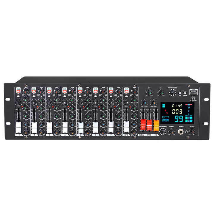 Professional 9-channel Rack Mount Audio Mixer with Bluetooths 99 DSP ...