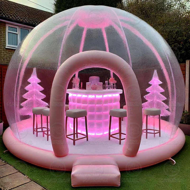 White Bubble Dome Inflatable Ice Bar Luxury Transparent Blow up Igloo ...