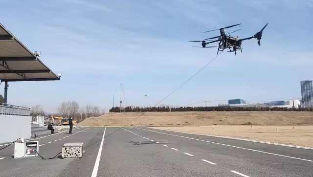 Customizable VTOL Drone with Unlimited Flight Time Tether Power System