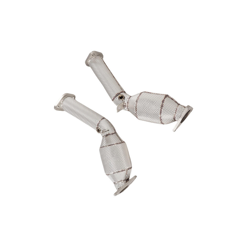 YT Exhaust Downpipe (High Performance Stainless Steel) With Heat Shield ...