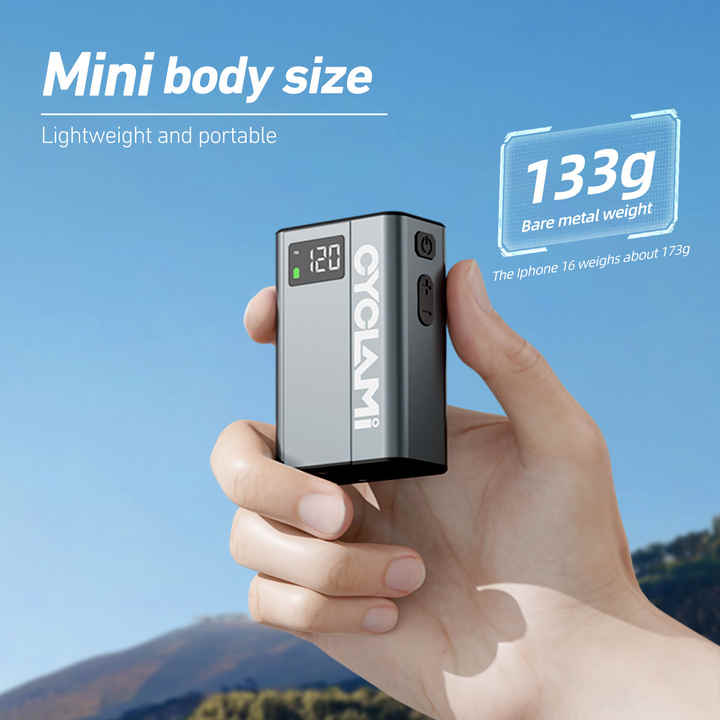 CYCLAMI 120 PSI Mini Electric Bike Pump, Digital Display, Suitable for ...