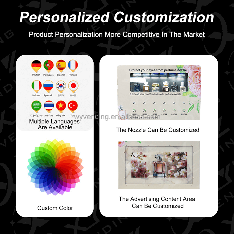 Touchscreen 6-Spout Perfume Vending Machine with SDK Multi-Payment ...
