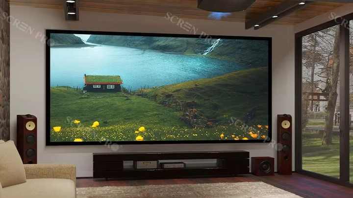 SCREEN PRO 180-Inch Fixed Frame Projector Screen - Wall-Mounted for ...