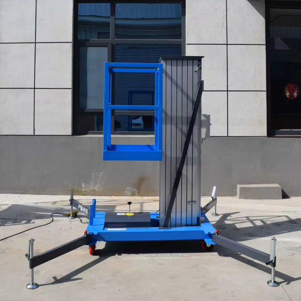 Single Mast Aluminum Hydraulic Aerial Work Platform Elevator Electric ...