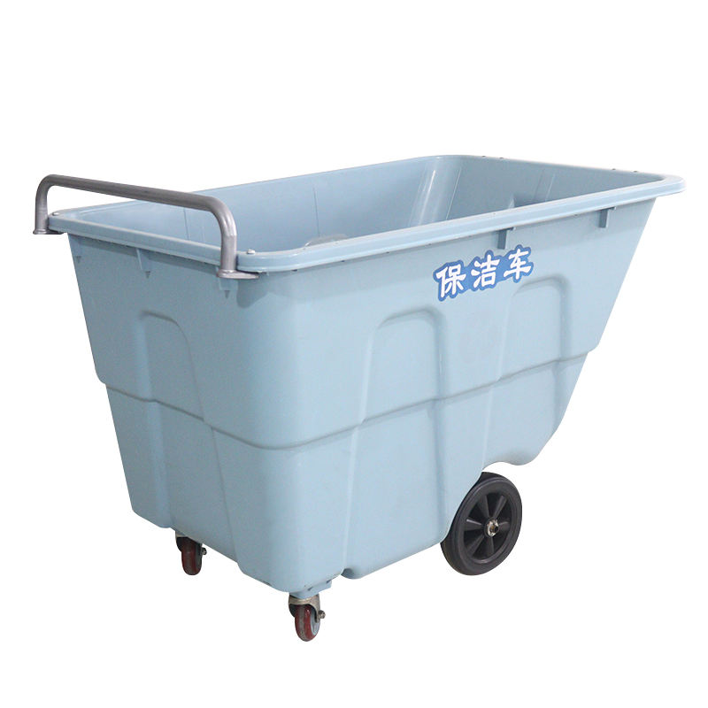 Best Price Sanitation Cleaning Waste Trolley Plastic Tilt Cart with 4 ...