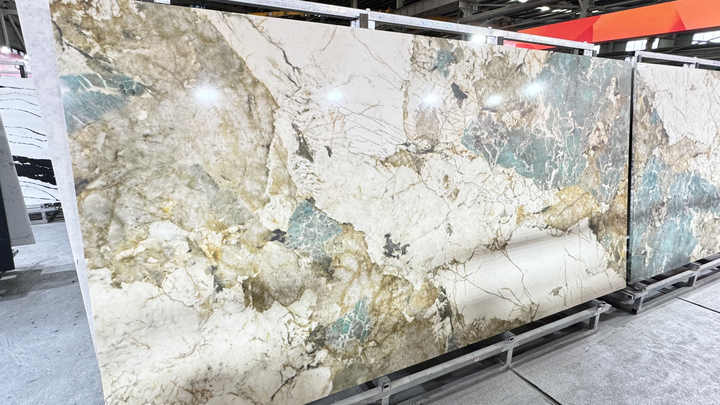 2025 Mix Color 3D Ink Printed Luxury Quartz Stone Big Slab Artificial ...