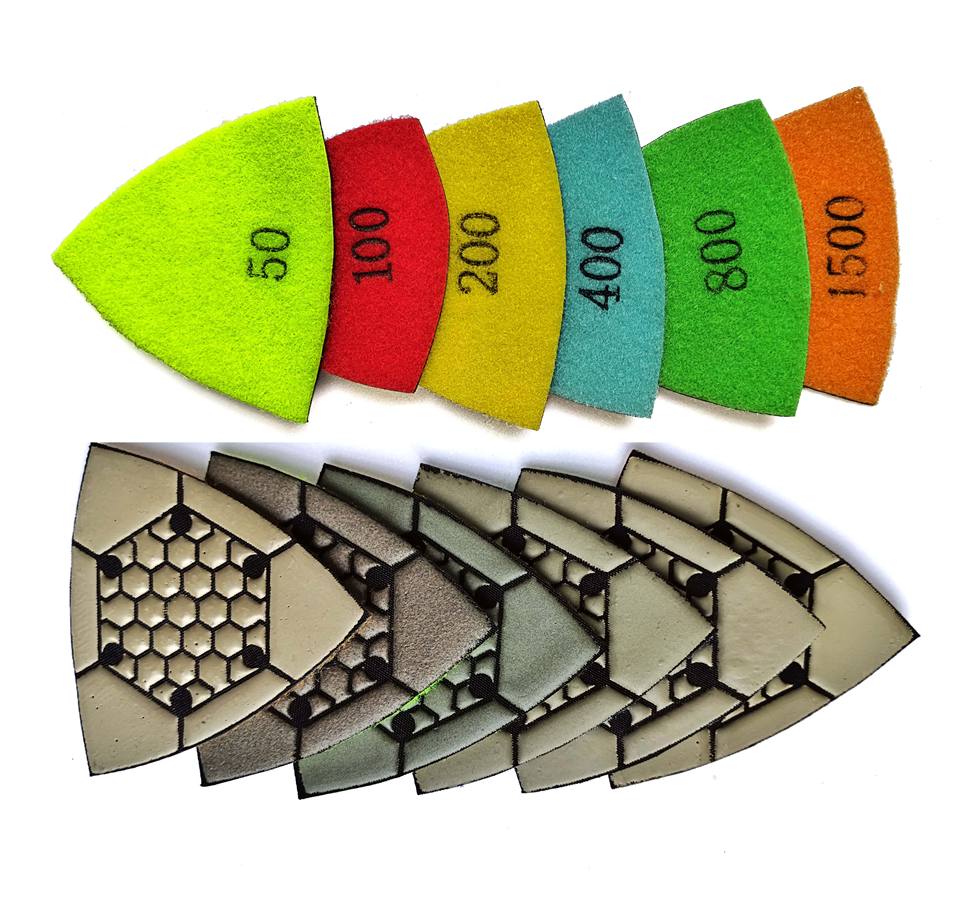 RunTai Diamond Triangle Buffing Polishing Pads for Wet/Dry Concrete ...
