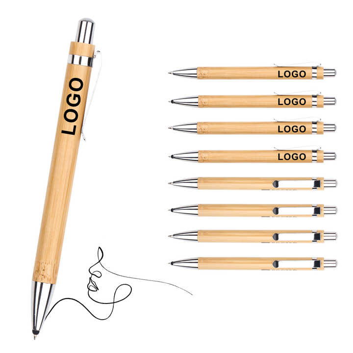 Recycled Wooden Bamboo Pens - Customizable Promotional Gifts