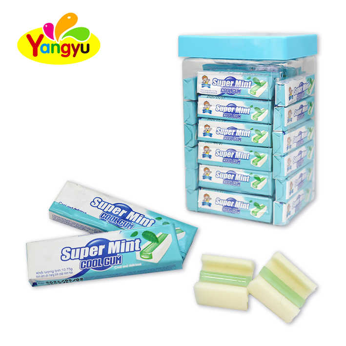 Super Mint Cool Bubble Gum with Jelly Candy - Yangyu