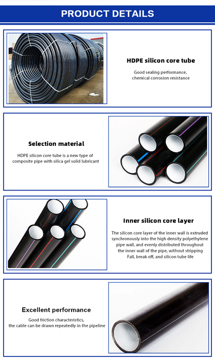 HDPE Optic Duct Conduit Silicon Core 40mm for Fiber Cables