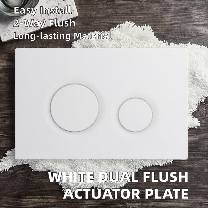 White ABS Dual Flush Actuator Plate Concealed Tank Flush Toilet Part ...