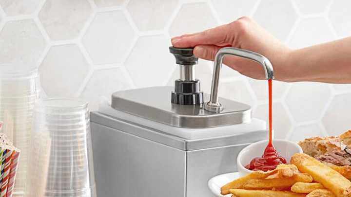 Stainless Steel Hot Sauce Dispenser - Fast Food Condiment