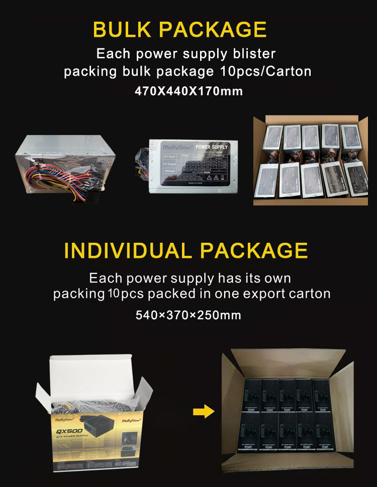 High Quality 500W APFC 80 PLUS Gaming PC ATX Computer Switching Power ...