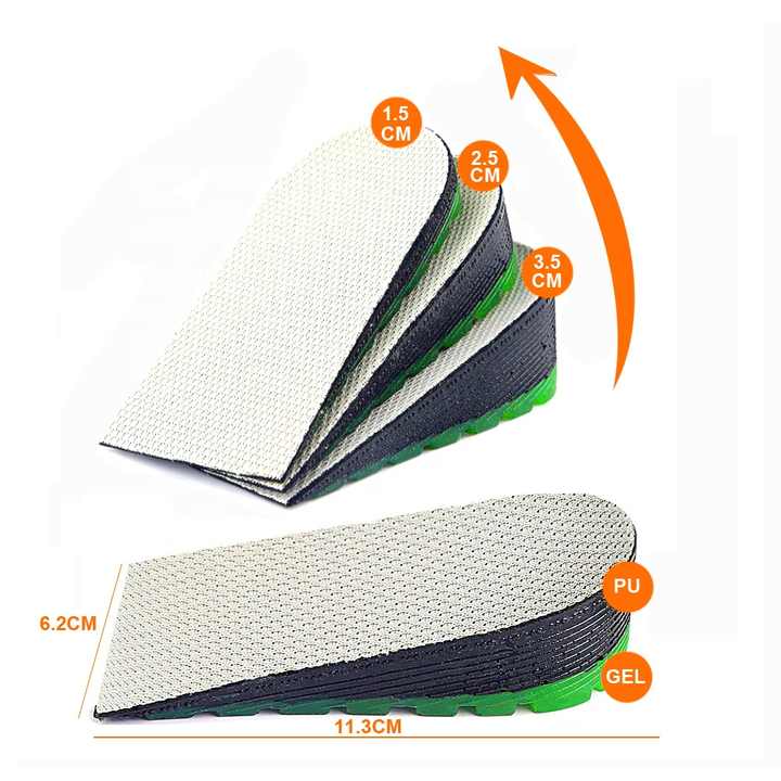 Silicone Gel Height Increasing Heel Lift Shoe Insole TPE Elevator Inner ...