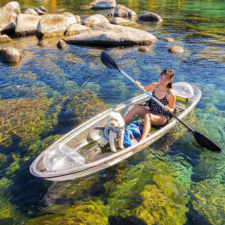 Transparent Boat Kayak with Padel and Balance Air Bag
