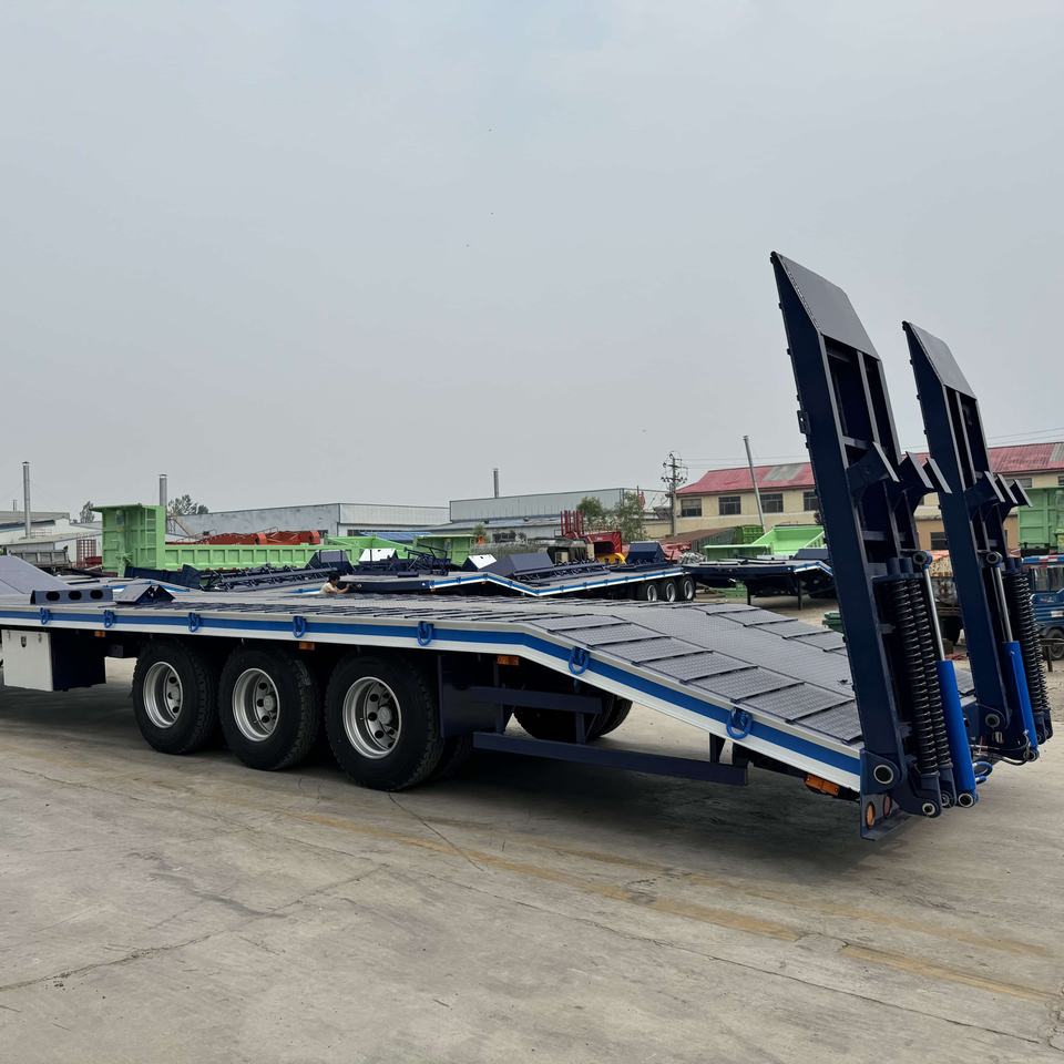 4 Axles 30+ Tons Gooseneck Lowboy Containers Semi-Trailer Standard Low ...