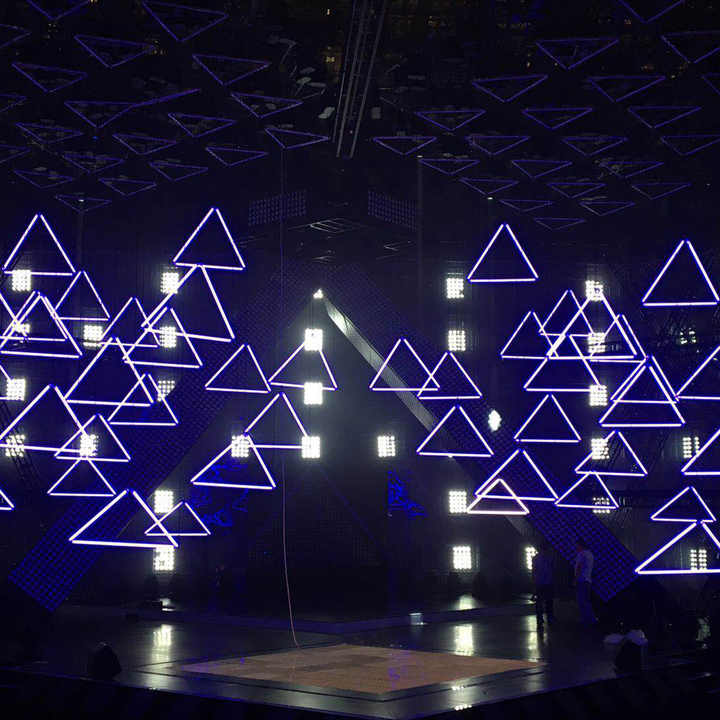 DMX Digital 360 Degree Lighting Pixel Tube Kinetic LED Triangle Light 3D Tube Pixel Led Stage ...