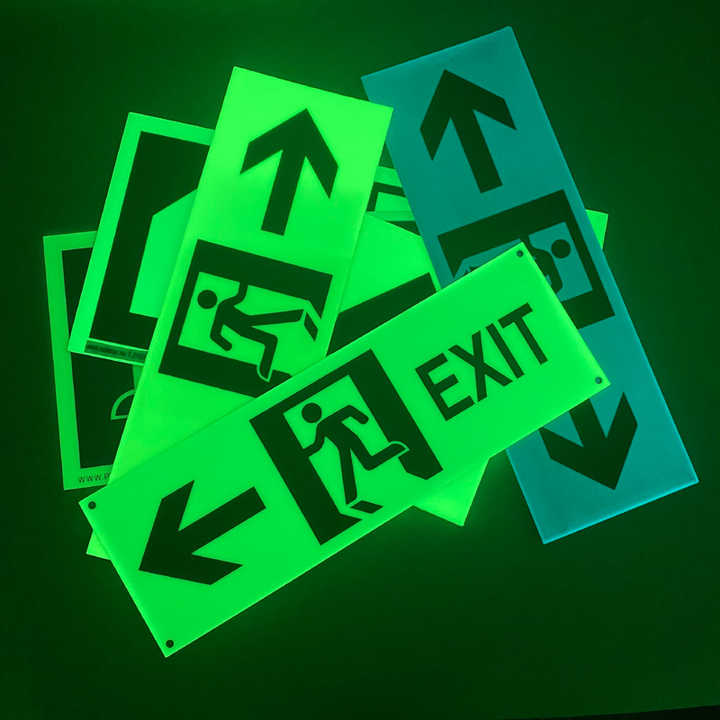 Photoluminescent Emergency Exit Sign Glow in the Dark Evacuation Exit ...