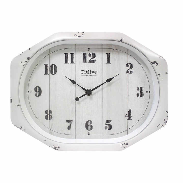 Elegant Decorative White Single Face Wall Clock Unique Still Life Resin ...