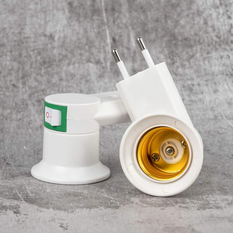 Aulipur E27 Extended Plastic Screw Wall Lamp Holder with EU Plug Pipe ...