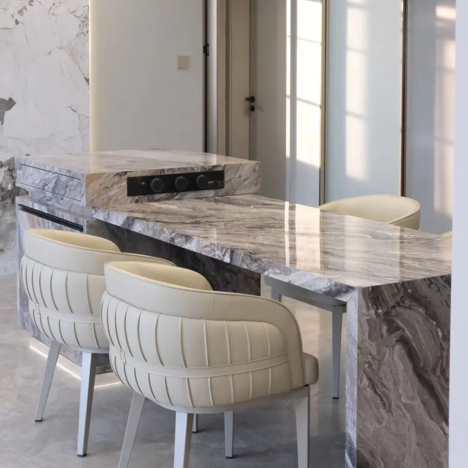 HZX Modern Natural Marble Table Countertops Vanity Tops & Dining Tops ...