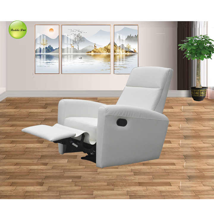 Modern Luxury White Leather Reclining Chair - Fast Delivery