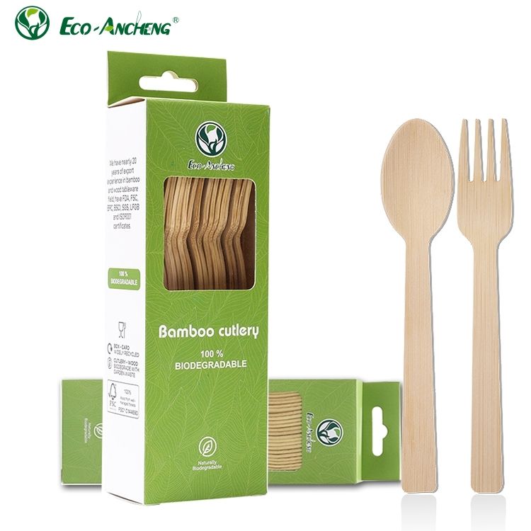 Eco-friendly Bamboo Cutlery Set - Disposable & Biodegradable
