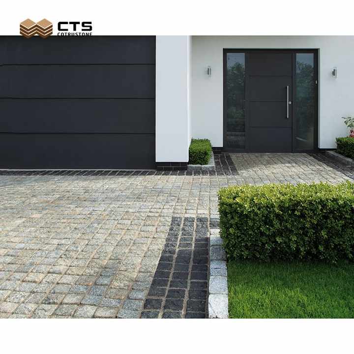 Grey Flamed Natural Stone Interlock Landscape Driveway Granite Pavers ...