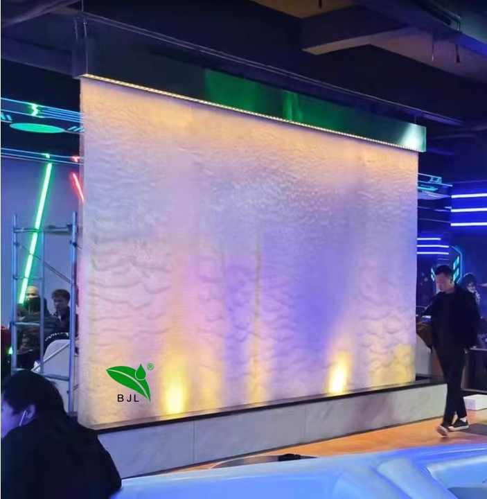 Steel Wire Mesh Waterfall Wall - LED Lighted Decor