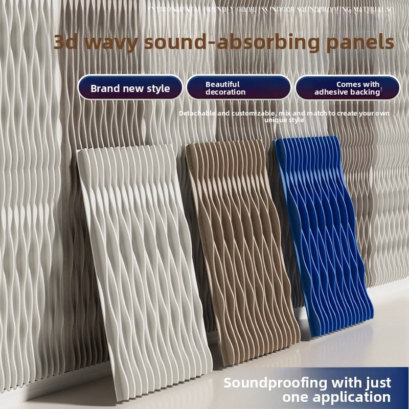 3D Soundproofing Panel Corrugated Wave-Shaped Acoustic Board Sound ...