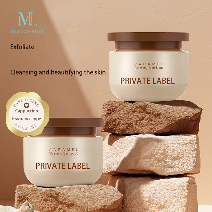 MLXL Skin Care Manufacturer OEM ODM Body Cleansing Bath Scrub Custom 300g Caramel Body Scrub ...