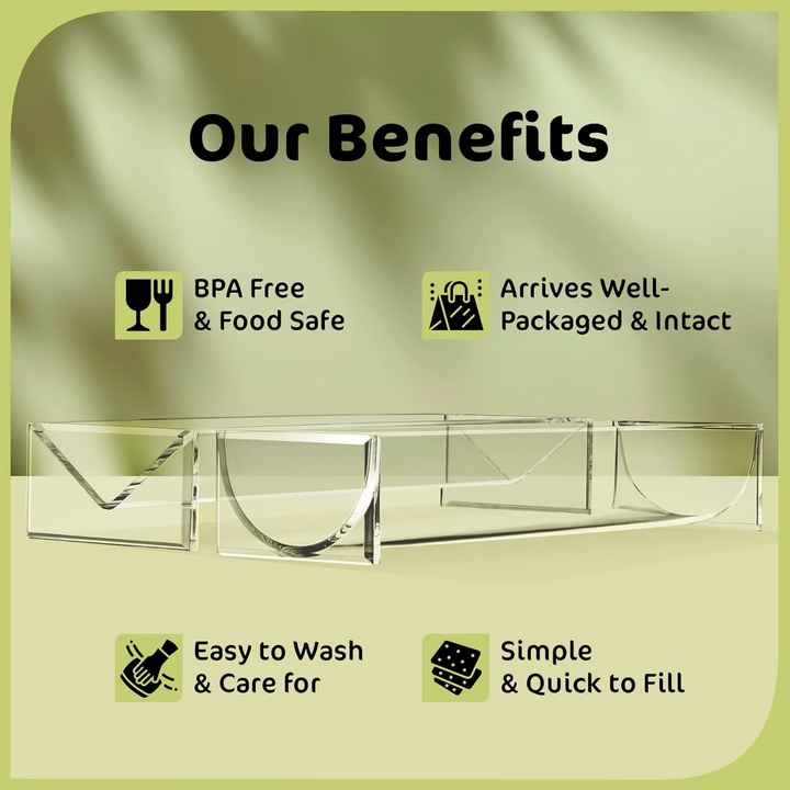 Modern Clear Acrylic Cracker Tray Serving Set 2 Rectangular Food ...