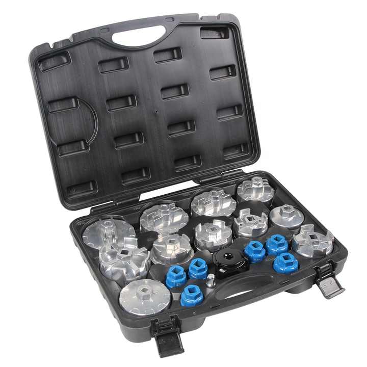 VT13484 Universal 19PC Cup Type VIKTEC Adjustable Oil Filter Wrench Cap ...