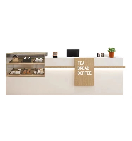 Company office reception desk paint curved creative bar counter cabinet ...
