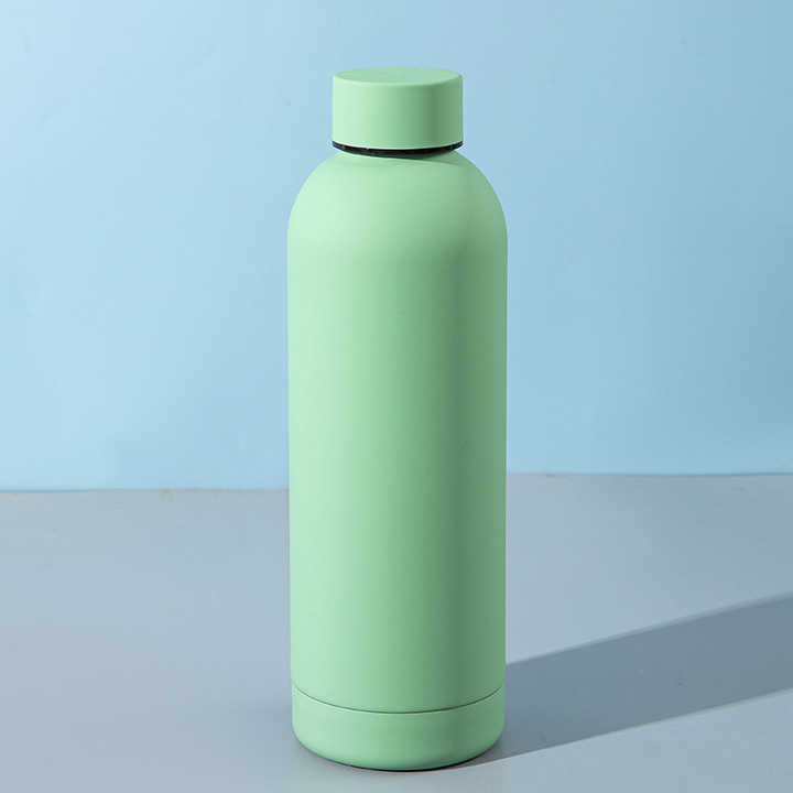500 ml Soft Touch Sport Water Bottle Small Mouth Green Rubber Coating ...
