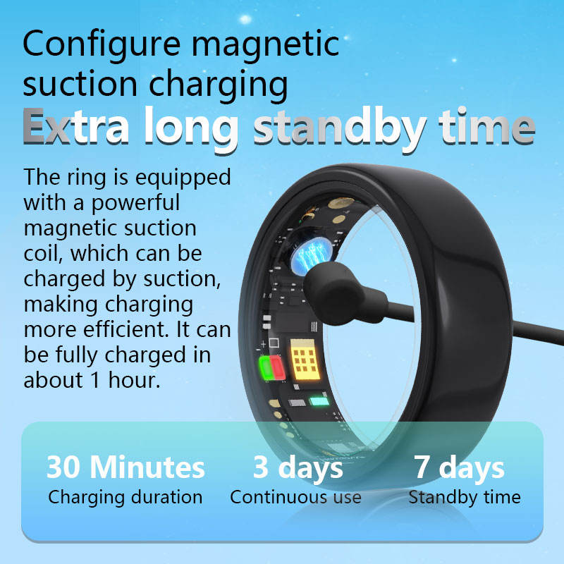 TK5 Alloy Waterproof Smart Ring, AI Electronic Fitness Tracker, Heart ...