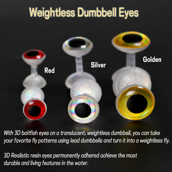 Wholesale Fly Tying Realistic 3D Weightless Dumbbell Eyes 6mm 8mm 10mm ...