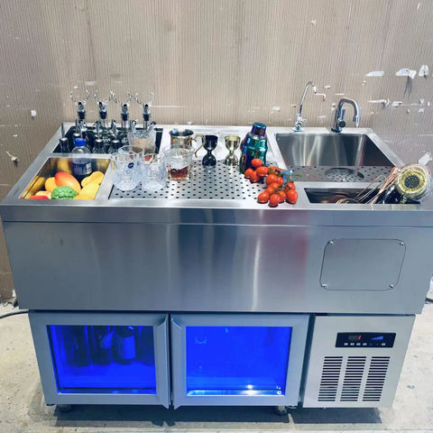Stainless steel cocktail station bar equipment design for pub/bar/hotel ...