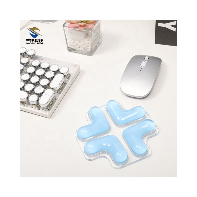 Sanskrit Cartoon Gel Shape Keyboard Mouse Pad PC Pale Blue Arm Rest ...