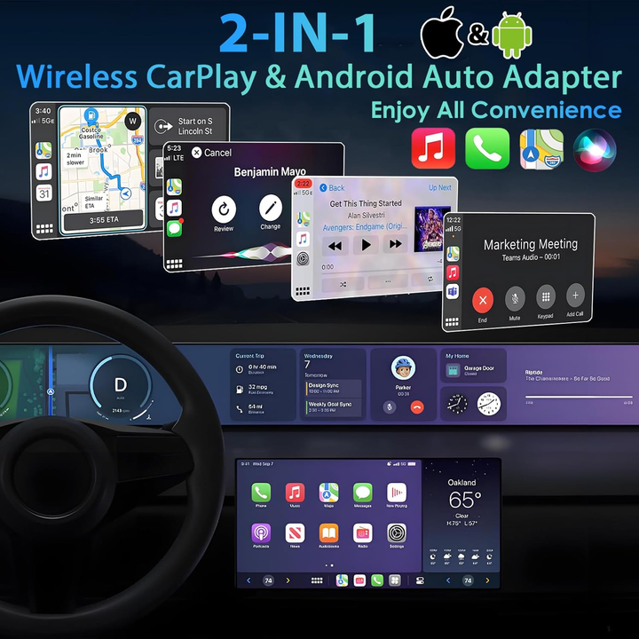 Wireless CarPlay Adapter Easy Plug & Play Converts Wired to Wireless for iPhone Users for Cars ...