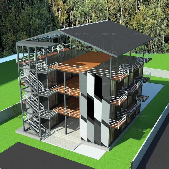 3 Storey Container Apartment Building - Five-Star Furnished